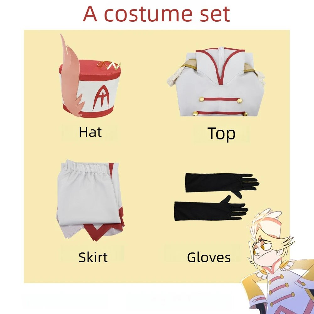 Аниме Хазбин Эбле Косплей Костюм Отель Ашель Шляпа для Взрослых Мужчин Женская Одежда Перчатки Наряды Для Ролевых Игр Хэллоуин Карнавальный Костюм