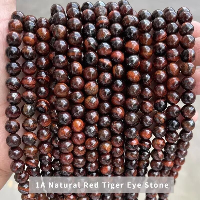 Бусины из натурального камня «Тигровый глаз» buy Коричневый, 10mm Approx 37pcs, 1A Red Tiger Eye