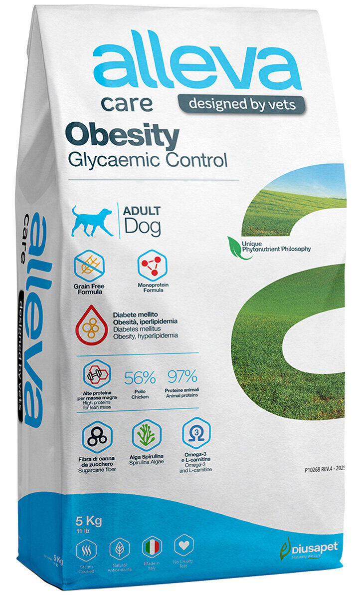 Корм сухой Alleva Care Adult Dog Obesity Glycaemic Control для взрослых собак при ожирении, 5 кг