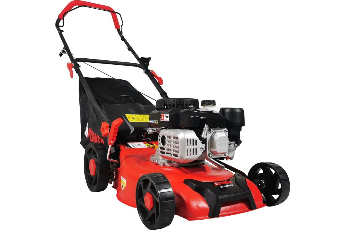 Газонокосилка бензиновая A-iPower ALM41P, 4-тактный, от 25 до 75 мм, 6 уровней регулировки, сталь, травосборник