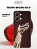 Силиконовый чехол на Tecno Spark Go 3 / Текно Спарк Го 3 с принтом Помада ночной...