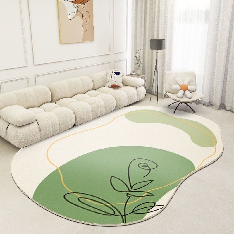 Ковер для гостиной уникальной формы, скандинавский стиль, легкий и роскошный, моющийся, толстый, с охлаждающим эффектом, для дивана, журнального столика и спальни, из искусственного кашемира.