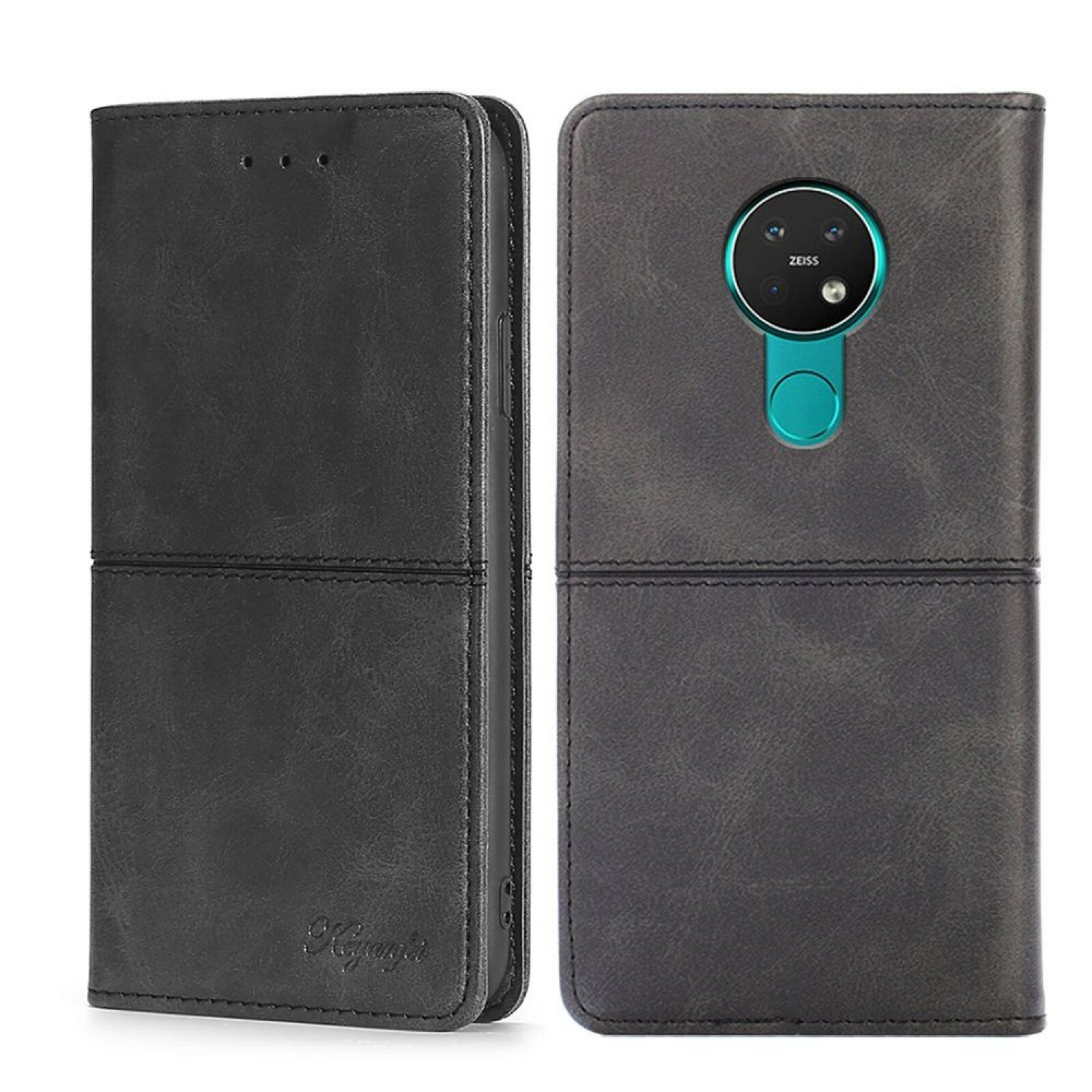 Чехол-книжка MyPads для Nokia 6.2 / 7.2 из натуральной воловьей кожи, черный