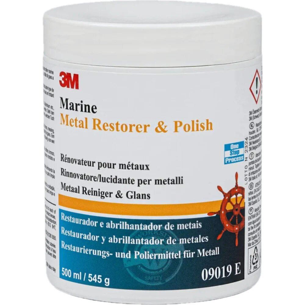 Полировальная паста 3M Marine 09019, для металла, ручная полировка, 500мл