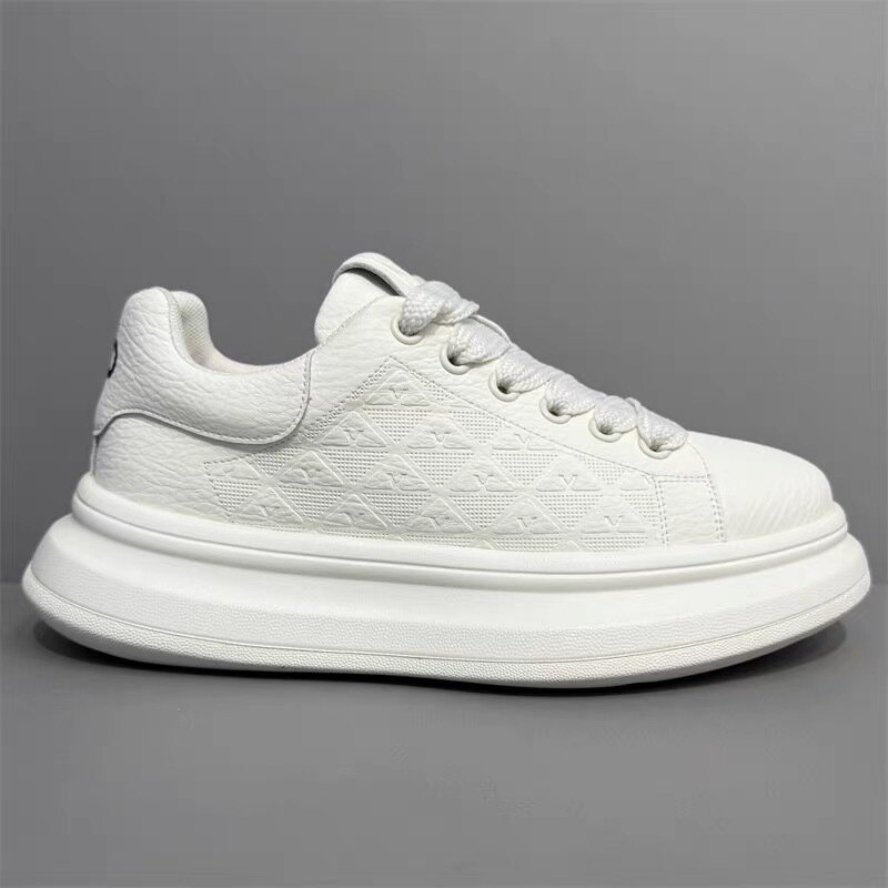 Мужские осенние новые кожаные кроссовки на толстой подошве, универсальные, модные, в стиле «папиных кроссовок», с оригинальным дизайном, в стиле ретро, повседневные. EU:40