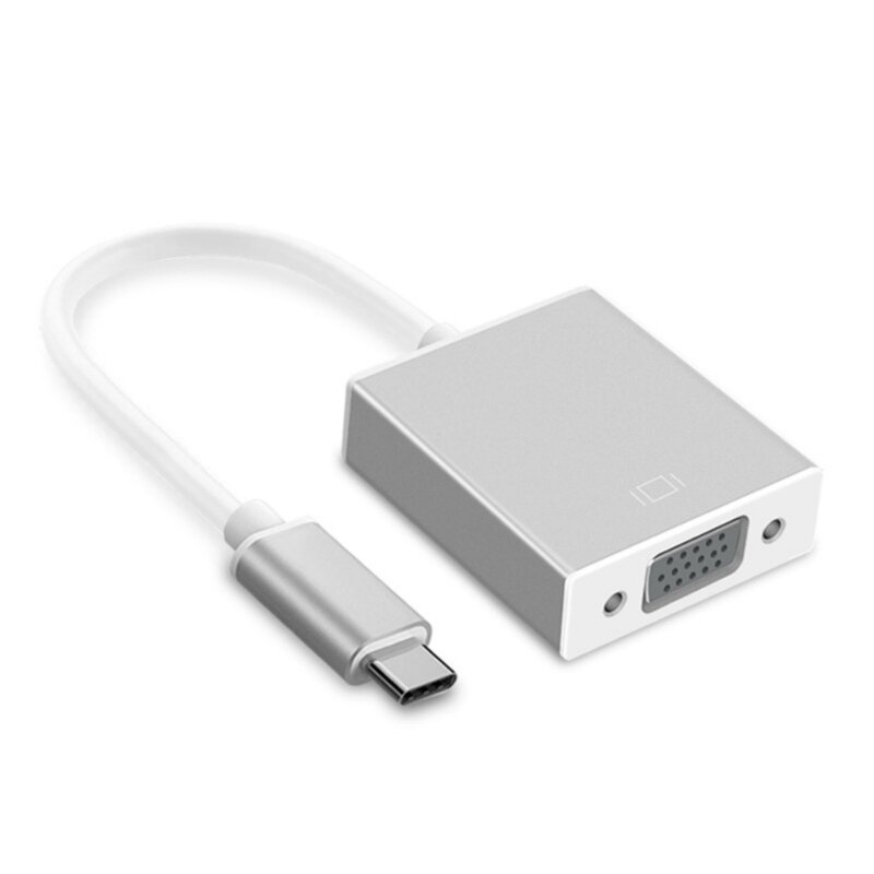 Адаптер USB 3.1 Type C К VGA 1080P Конвертер Из Алюминиевого Сплава Подходит для Подключения Ноутбуков Планшетов Проекторов Дисплеев