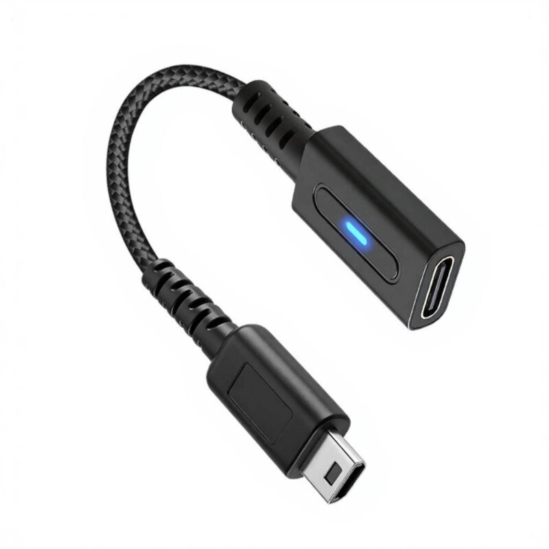 Зарядный Кабель Type C длиной 10 см с Синей Светодиодной Подсветкой, Провод Питания Игровой консоли, Подходит для Портативных Игровых устройств