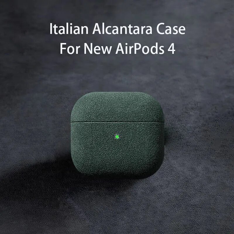 Итальянский кожаный чехол из алькантары для мягкой обложки Apple AirPods 4