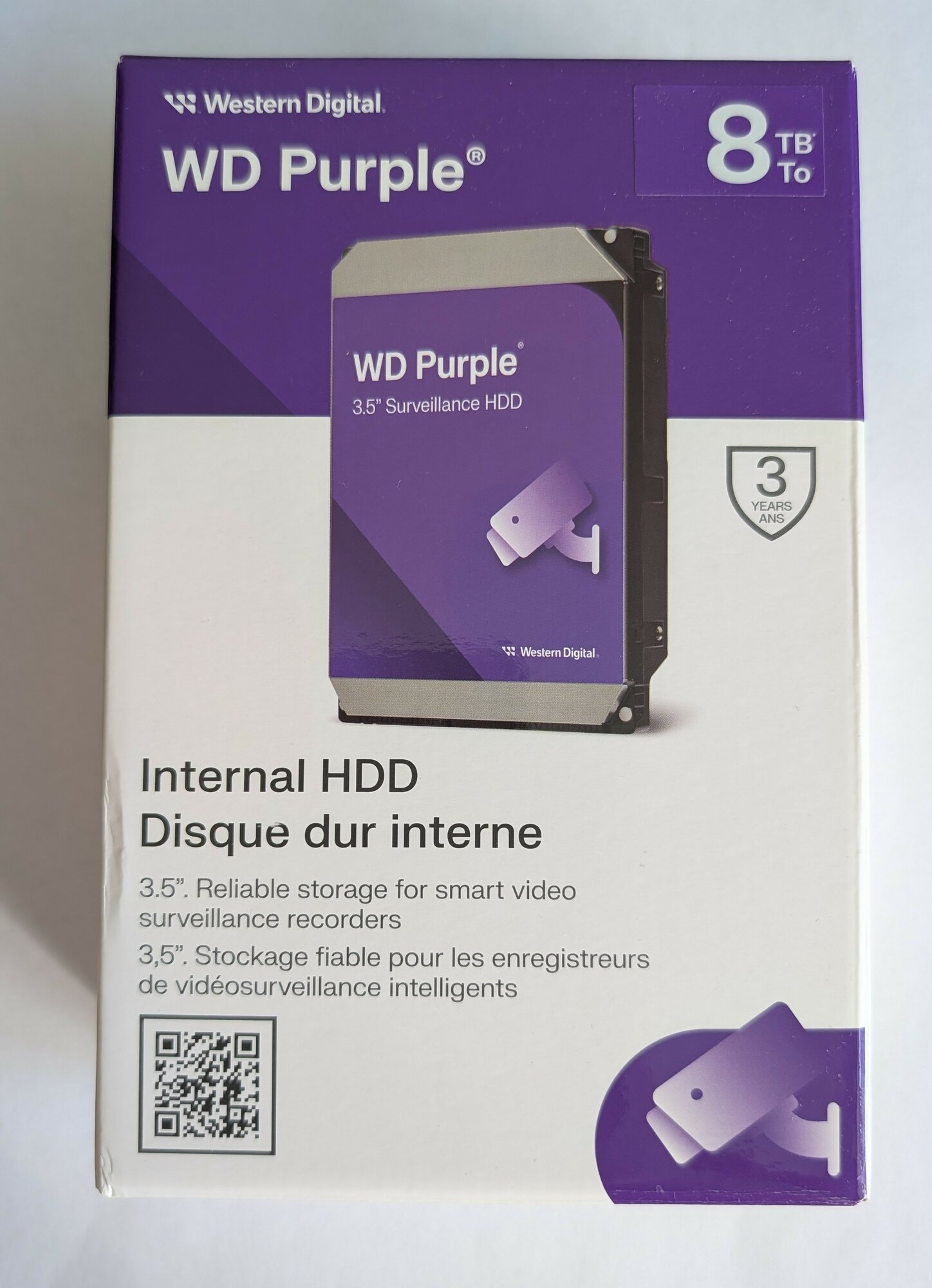 Жесткий диск Western Digital Purple 8Tb SATA-III, 256Mb, 5640rpm Purple WD85PURZ (Original, Not refurbished)