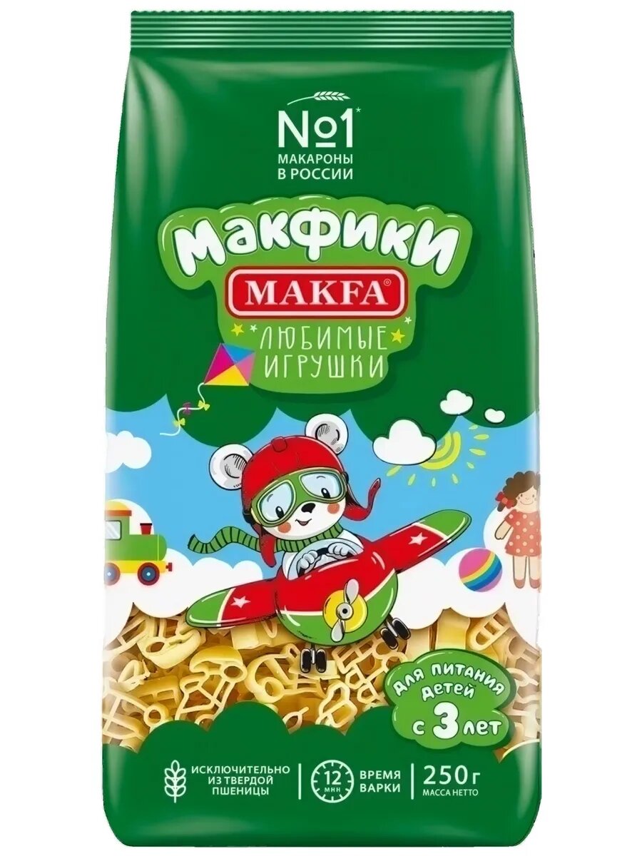 Макаронные изделия Макфики Любимые игрушки, 250 г