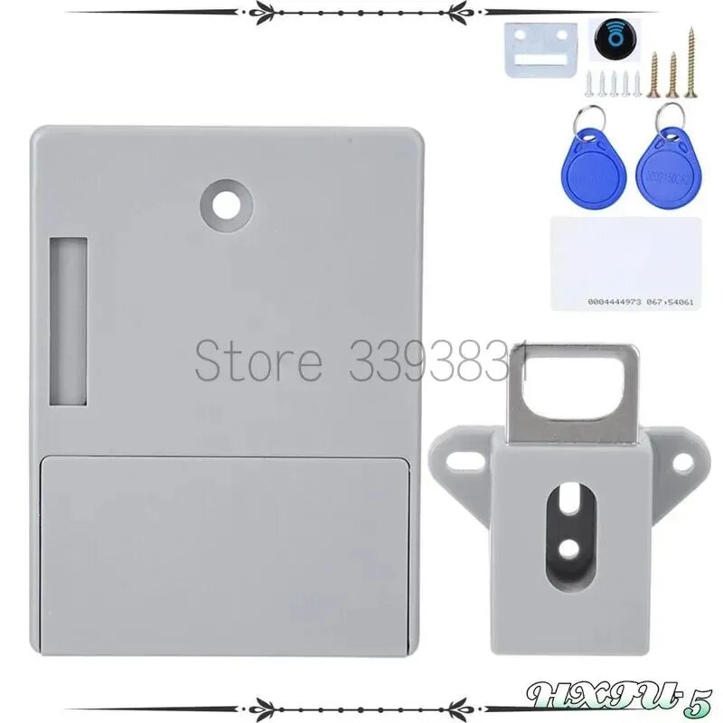 RFID-замки электронные для шкафчиков и ящиков, цвет серый, бесконтактный, перезаписываемый Mifare