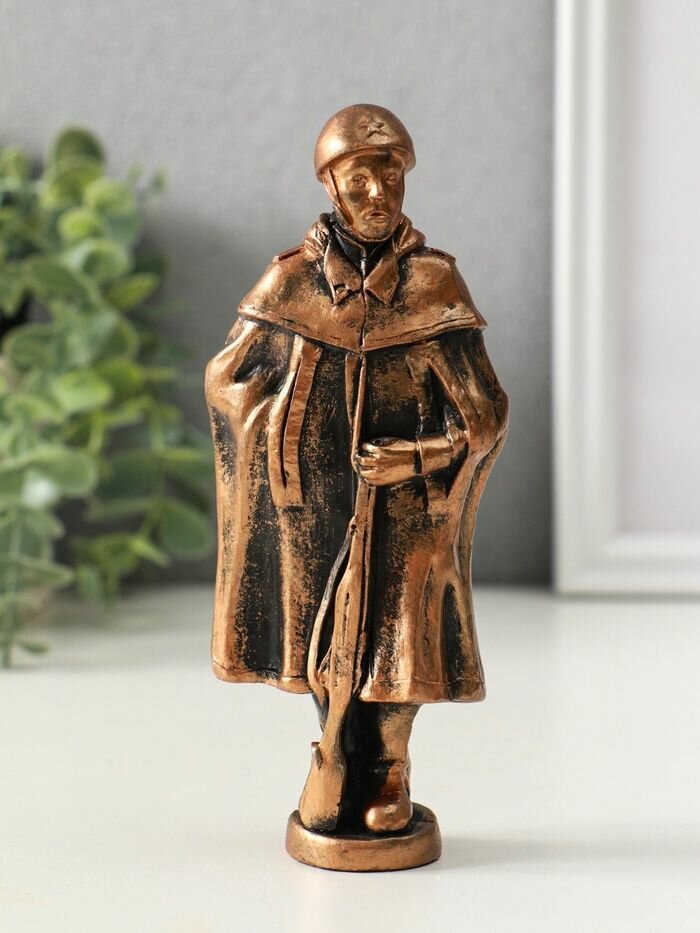 Фигурка гипс Солдат , 15 6 3 см, винтажная бронза