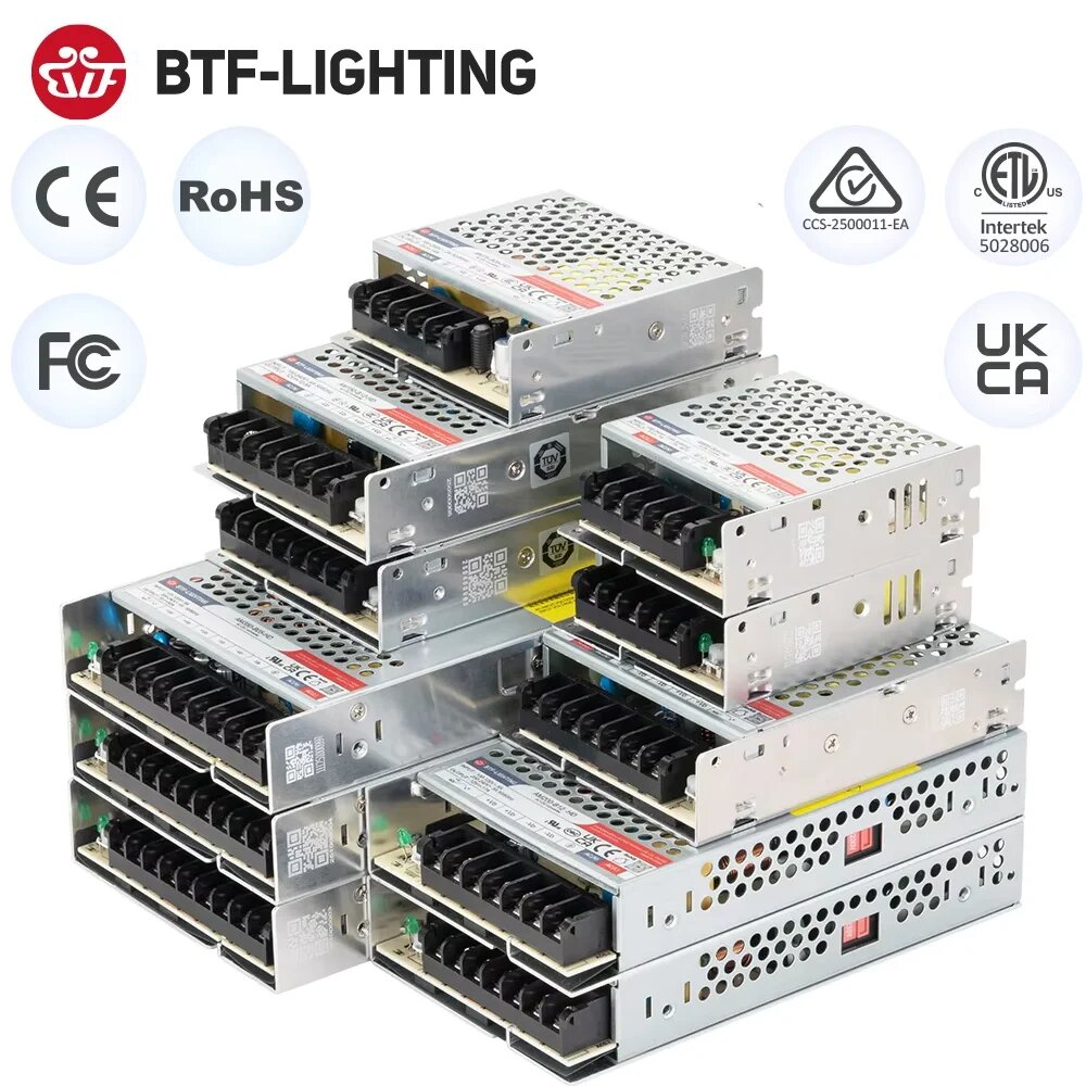 Металлический LED блок питания BTF 50W-350W DC5V/12V/24V 12V 12.5A 150W