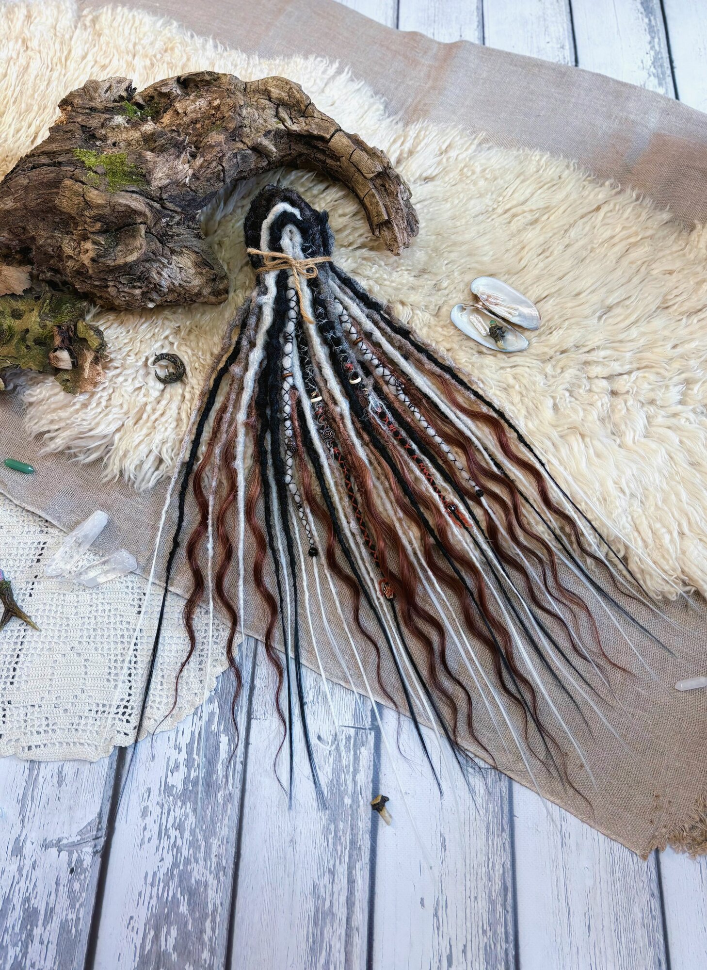 Де дреды из биопротеиновых волос и канекалона "Black flame" ручная работа