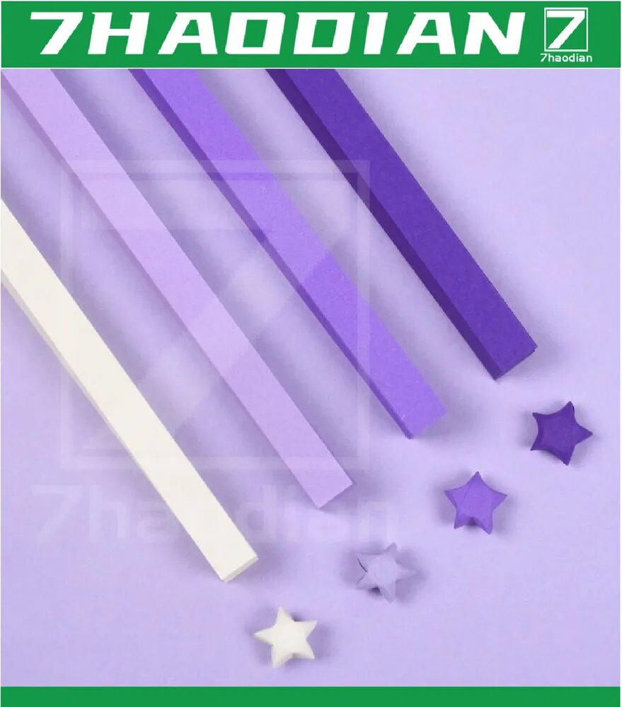 Бумага для квиллинга, для звездочек, оригами / бумажные полоски. Набор 540 шт. 4 цветов. Размер 23.5х1 см. Цвет фиолетовый.
