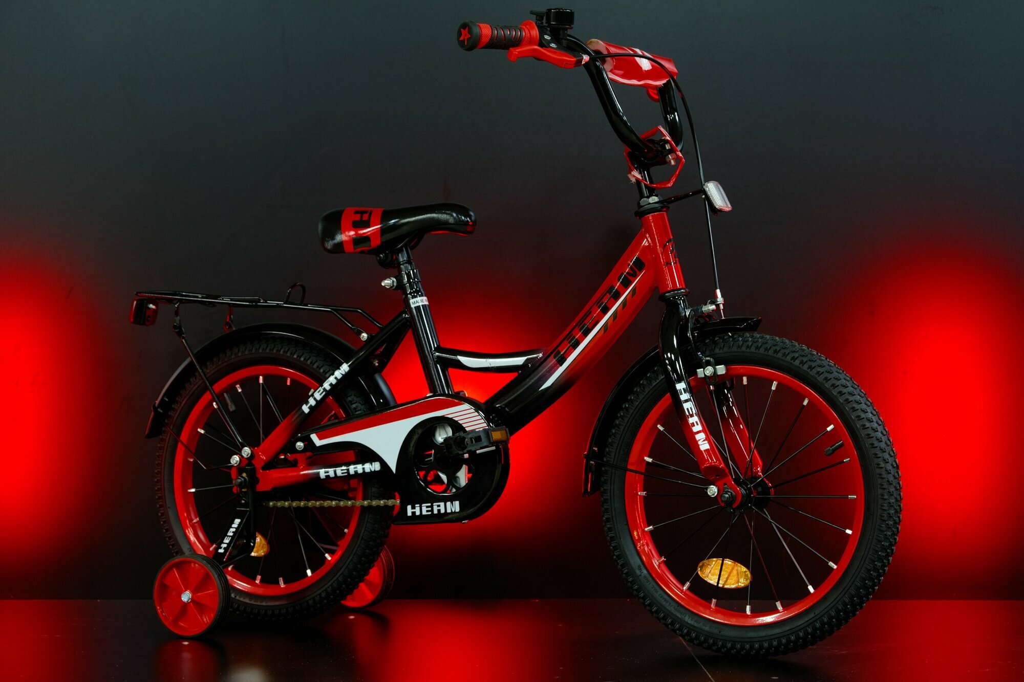 Детский велосипед Heam Classic Черно-красный, 14 дюймов, 98–110 см, до 70кг, односкоростной