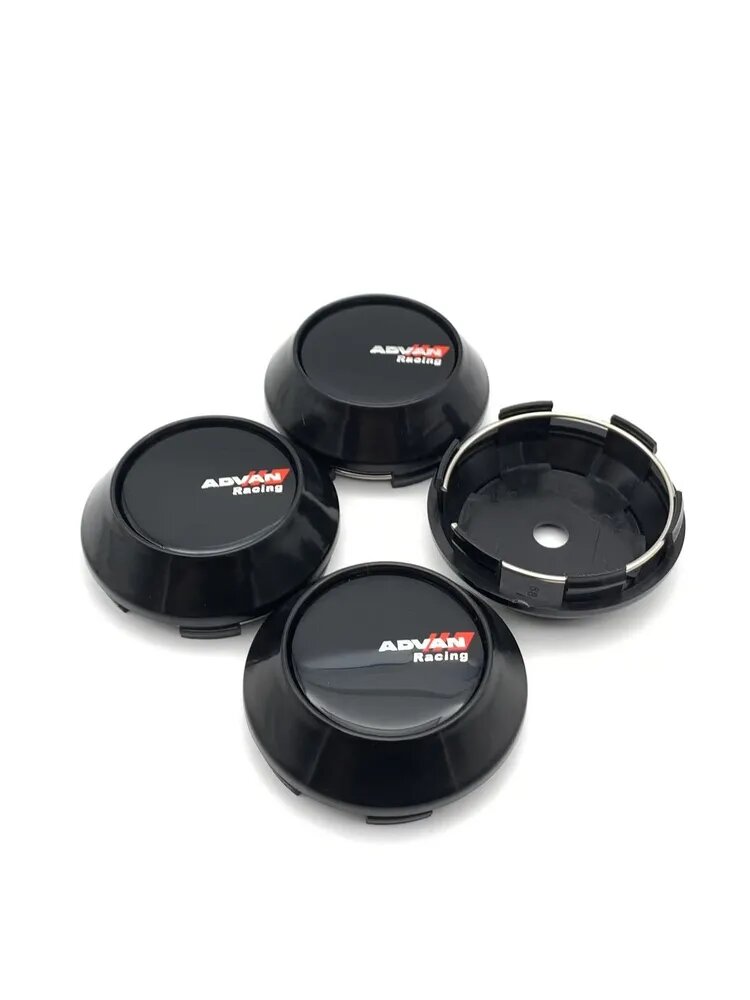 Комплект колпаков ступицы колеса ADVAN Racing, 4 шт. Заглушки для дисков, черный цвет