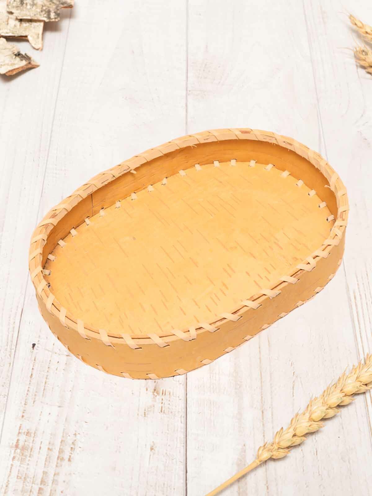 Тарелка - Сухарница Чистая, береста, 22х16х4 см