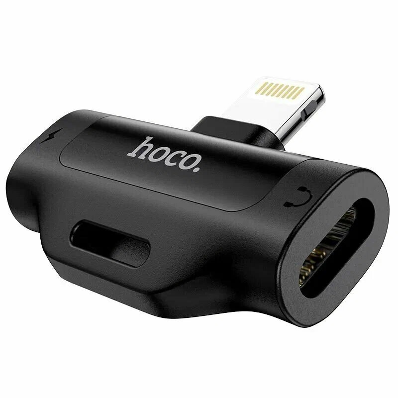 Переходник 8 pin(m) - 2x 8 pin(f) HOCO LS31 Dual, пластик, цвет: чёрный