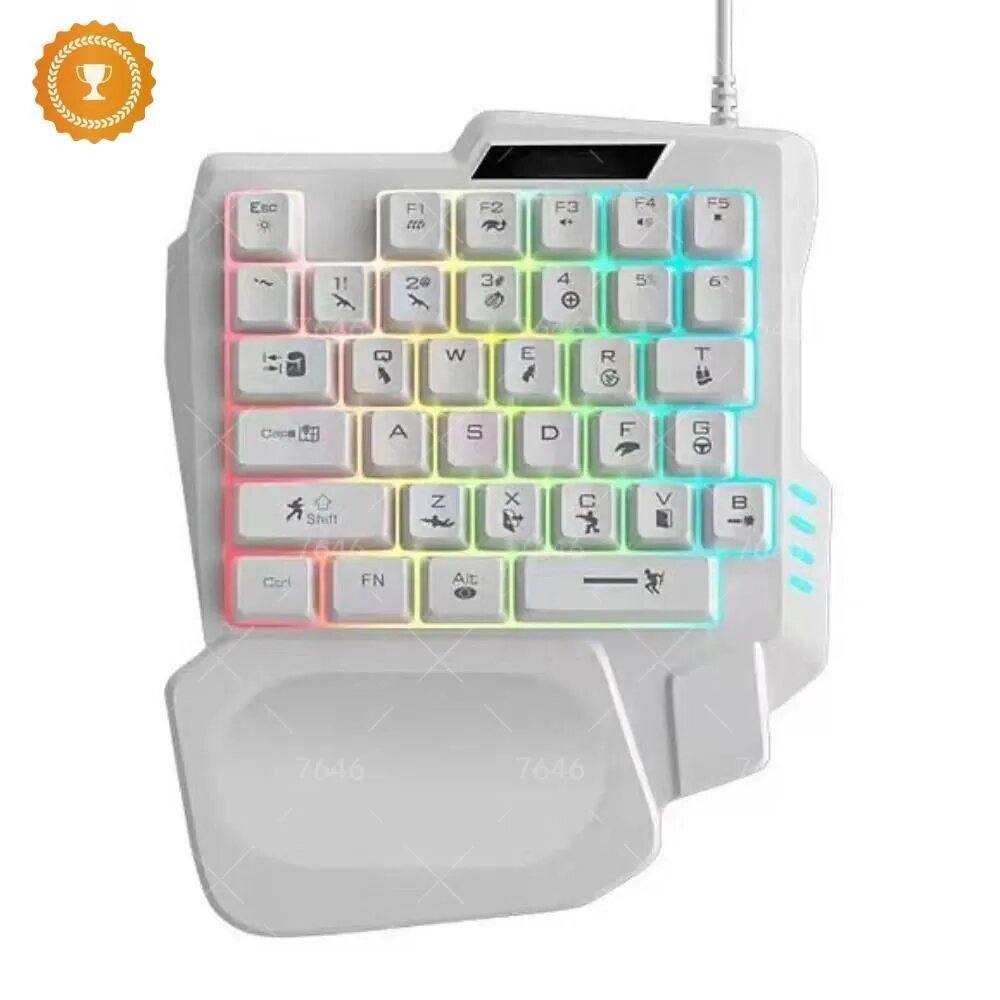 Игровая клавиатура для ПК белого цвета с подсветкой, проводная, мембранная