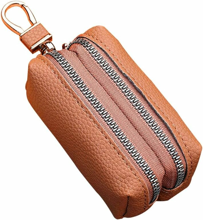 Чехол для брелока, чехол для дистанционного брелока из искусственной кожи, женские брелоки и брелки с 2 боковыми кармана