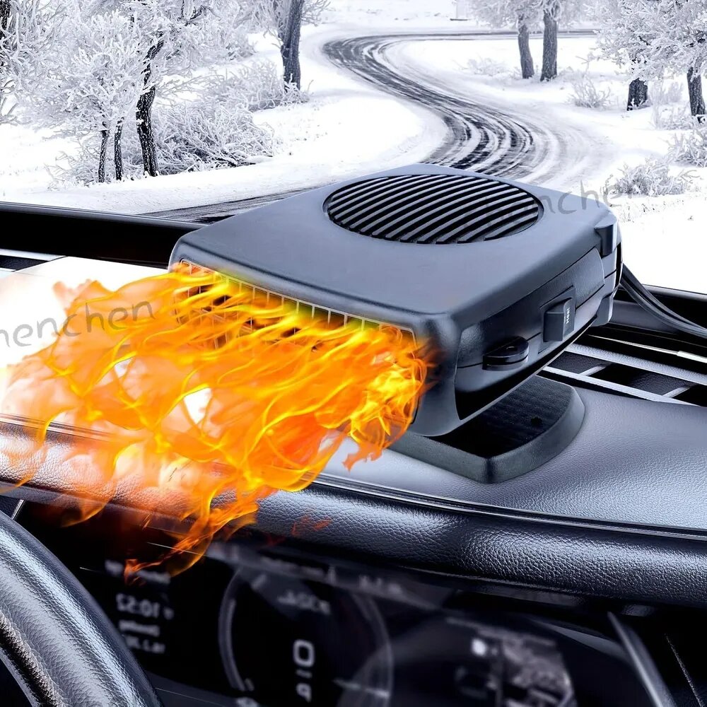 Портативный автомобильный обогреватель-демистер 12V/24V для удаления льда и инея с лобового стекла