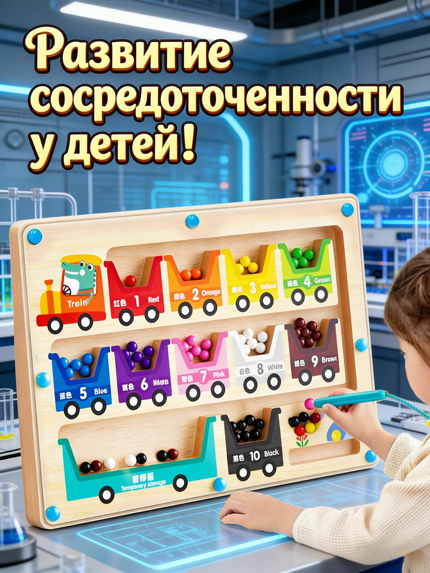 Магнитный лабиринт, ходячие бусины, детские игрушки для детей от 3 до 6 лет