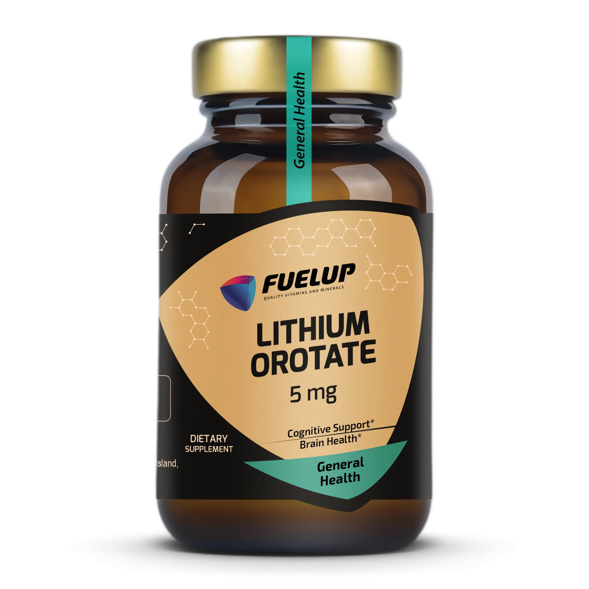 Литий оротат 5 мг, FuelUP Lithium, для мозга, для памяти и настроения, 60 капсул