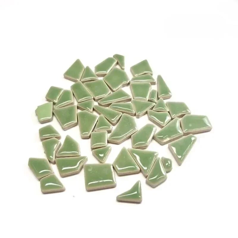 Фарфоровая мозаичная плитка 1-2,5 см Изумрудный, grass green