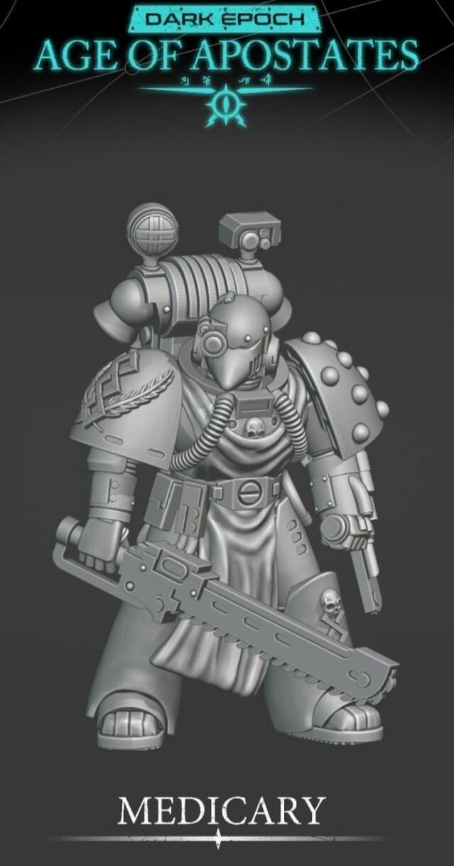 Apothecary MK6. Medicary. С подставкой. Warhammer 40.000