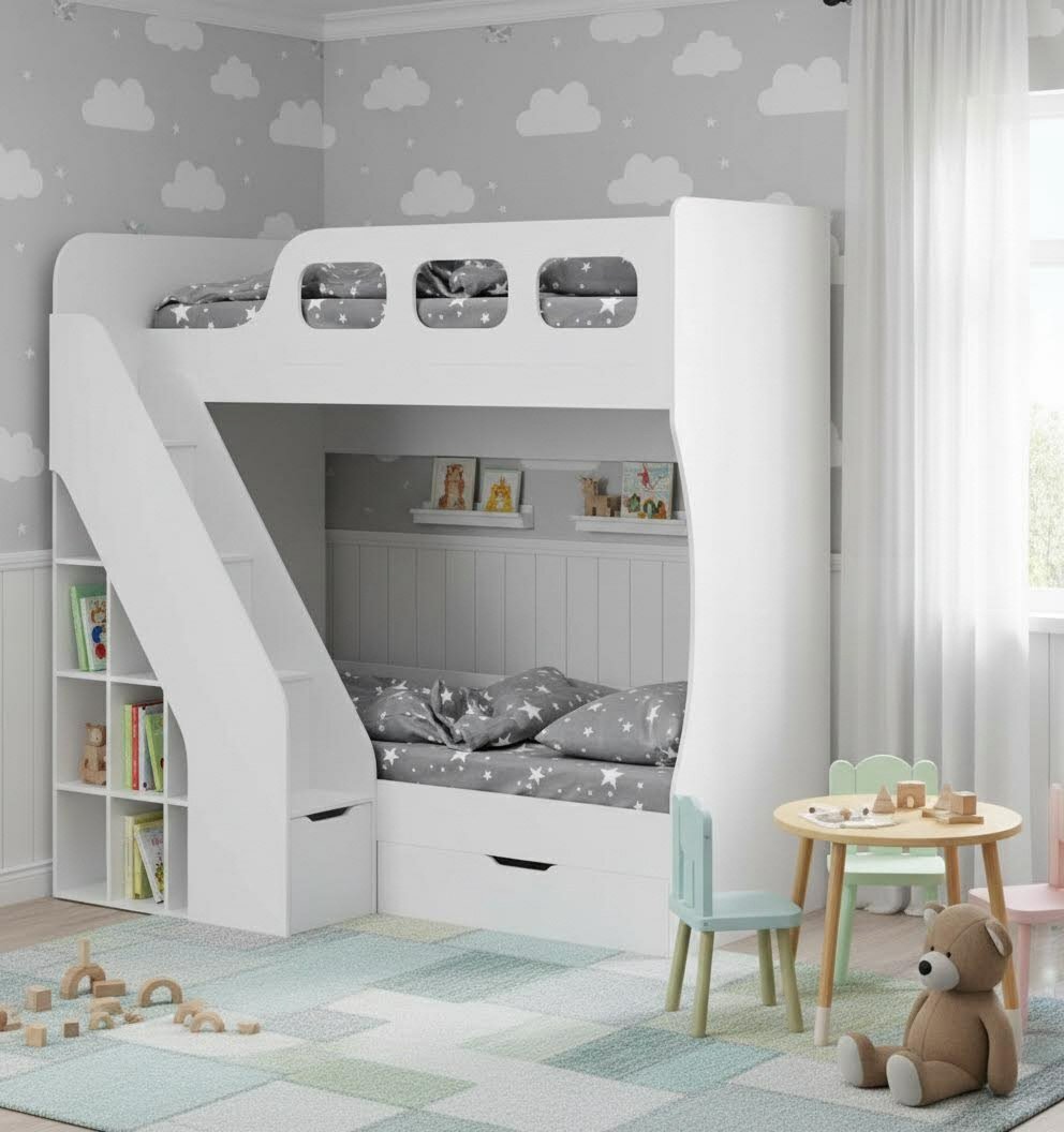 Кровать двухъярусная 190х80 Умка-4 (цвет белый)