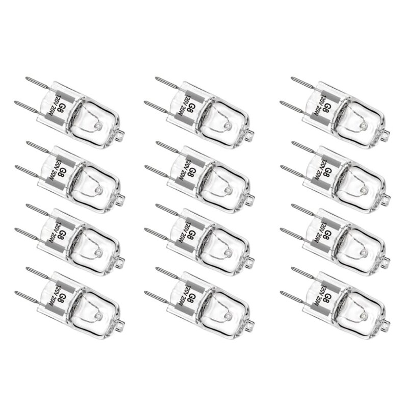 12 Упаковок Лампочек G8 Для Замены Галогенных Ламп 120 В Двухконтактная Короткая Теплая Белая Пейзажная Лампочка Пластиковый Материал