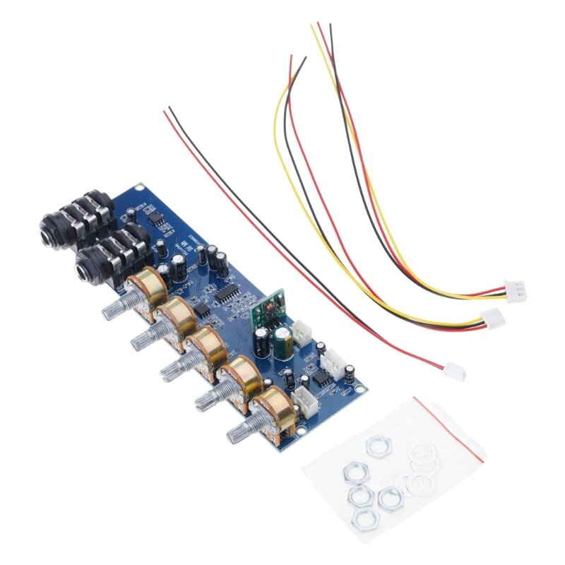 Микрофоны для караоке PT2399 Предусилитель Двойные Микрофонные Входы Регулируемые Эффекты Реверберации Задержки и источник питания DC12V