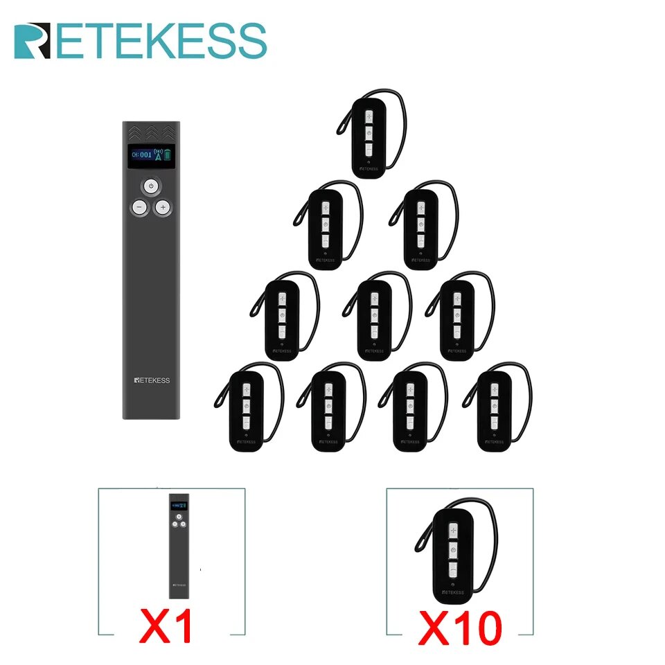 Retekess TT113 Беспроводная экскурсионная система (1 шт + 10 шт)