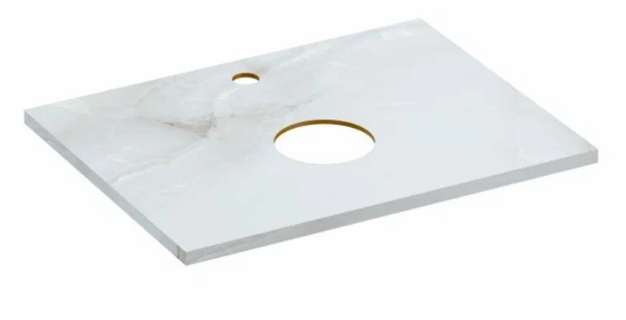 Столешница Cersanit "Stone Aura", керамогранит, 60 см x 45 см x 2 см, белая, без раковины