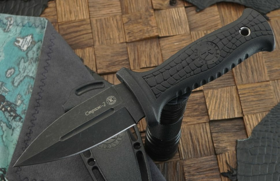 Универсальный городской тактический нож Кизляр Страж-2, сталь AUS-8, черная рукоять