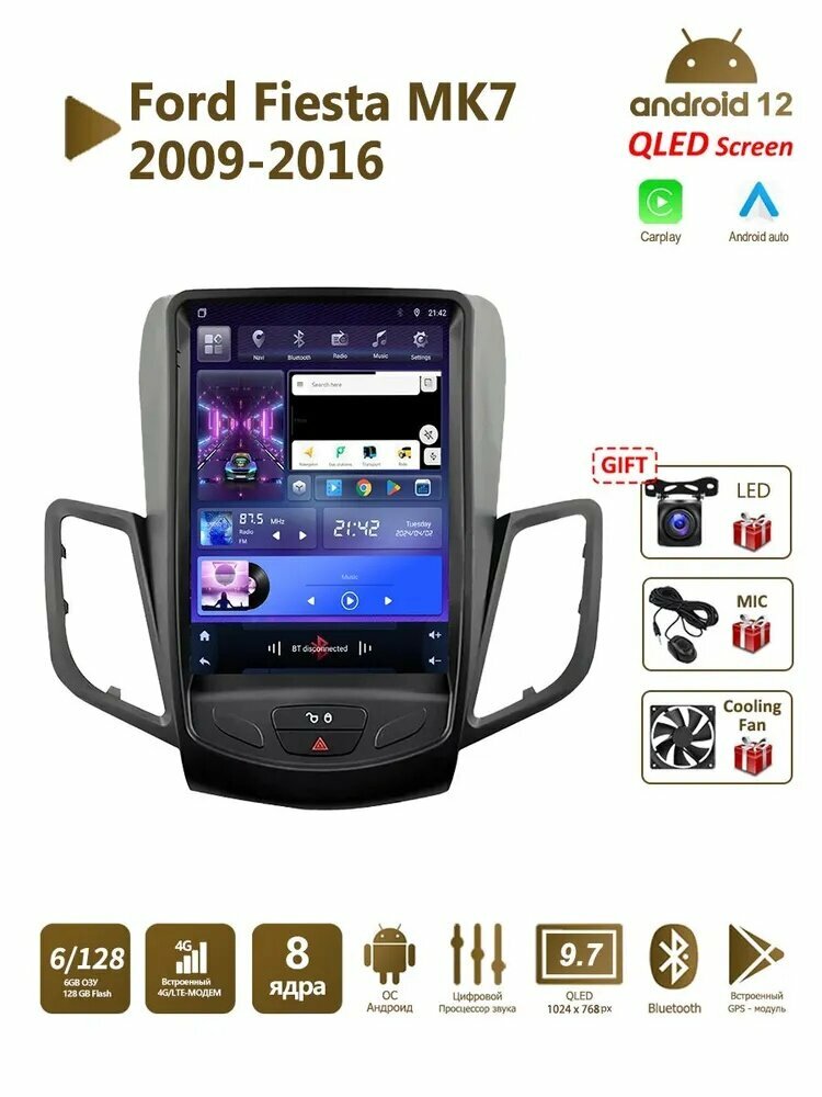 Icreative Устройство головное, диагональ: 9.7", 2 DIN, 6ГБ/128ГБ