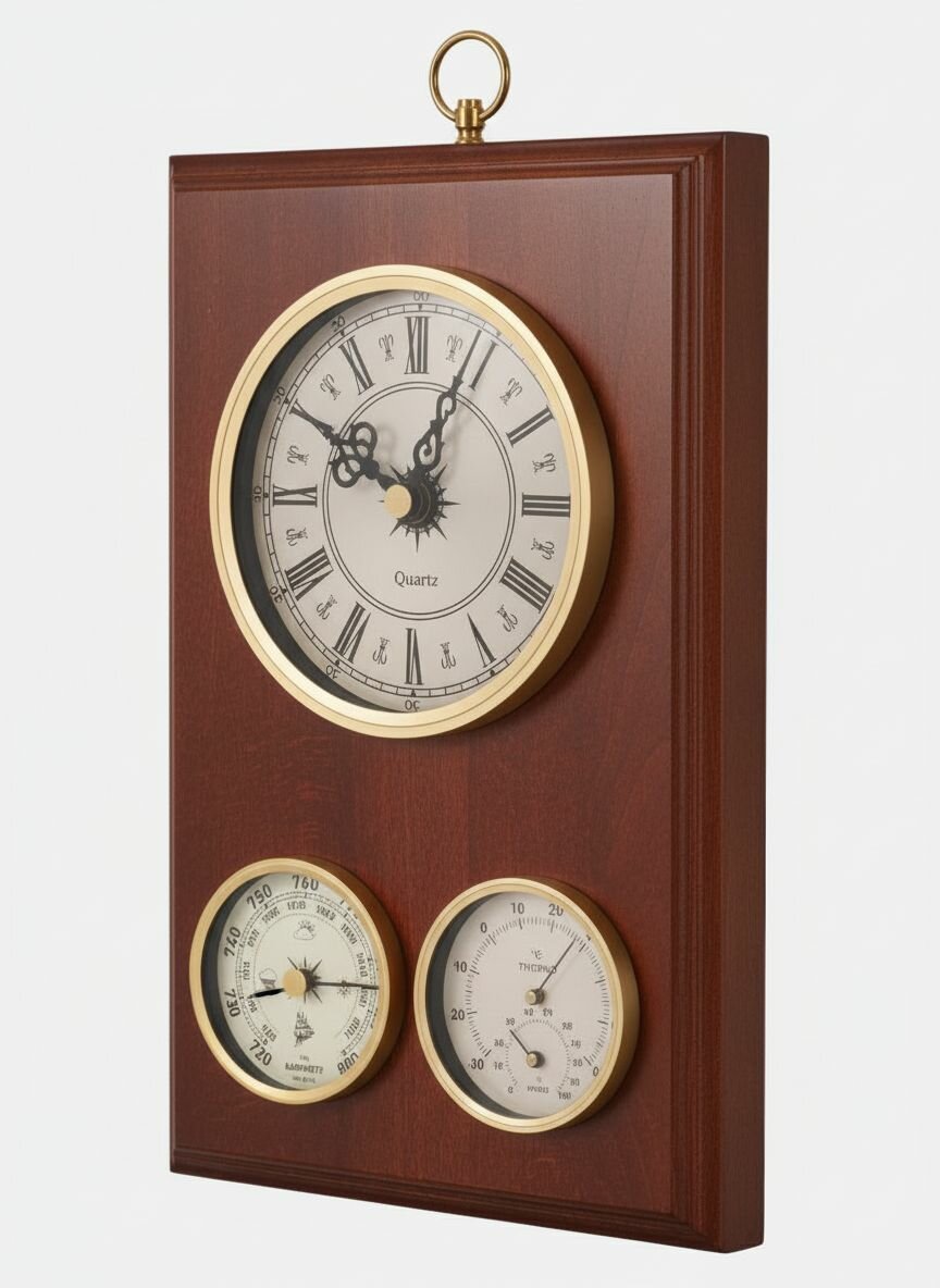 Метеостанция механическая КМ93301-Ч(ТГ)Б-М с часам бриг