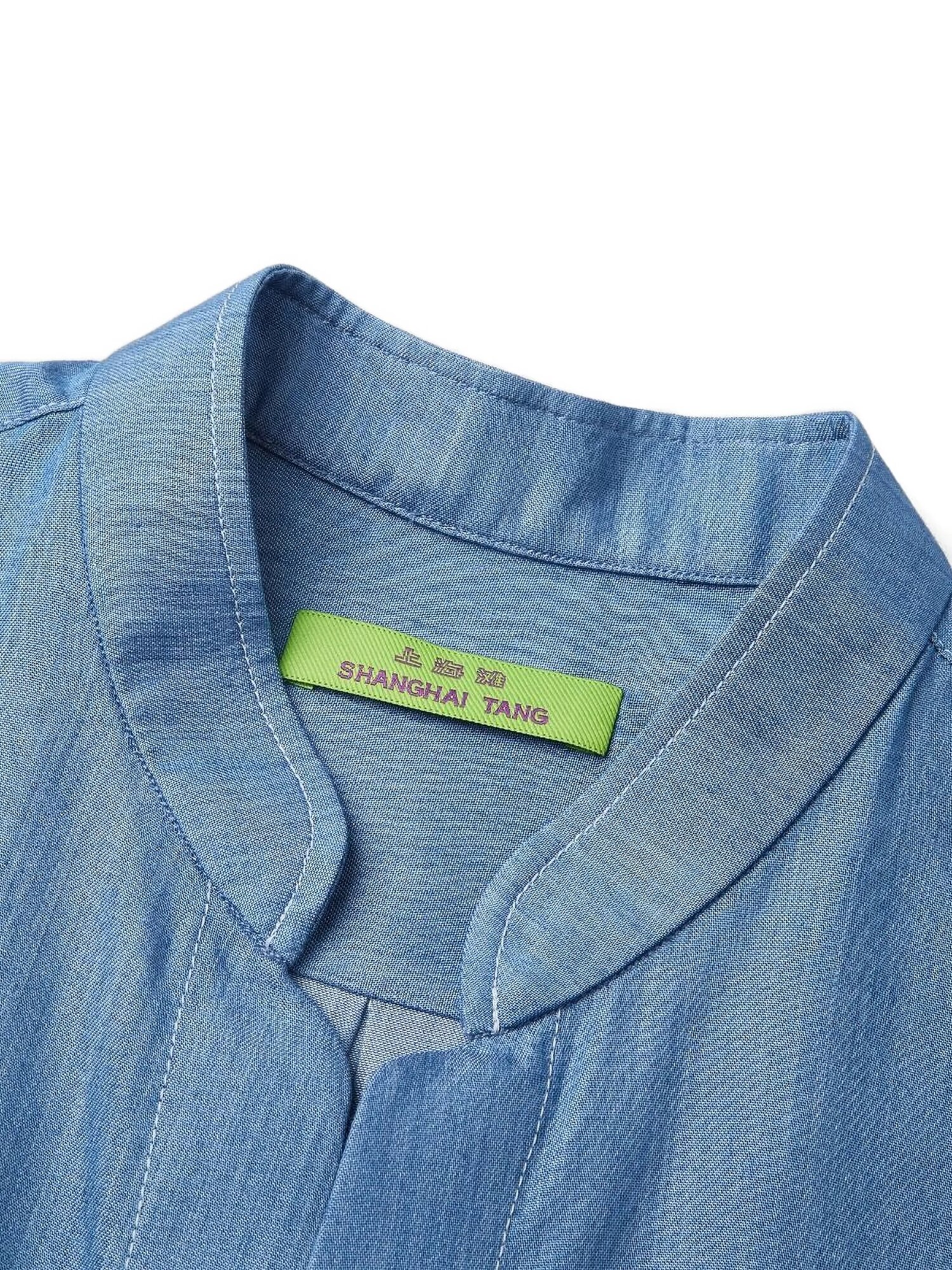 Рубашка Shanghai Tang Mandarin-collar shirt, размер 46, blue — фото 1