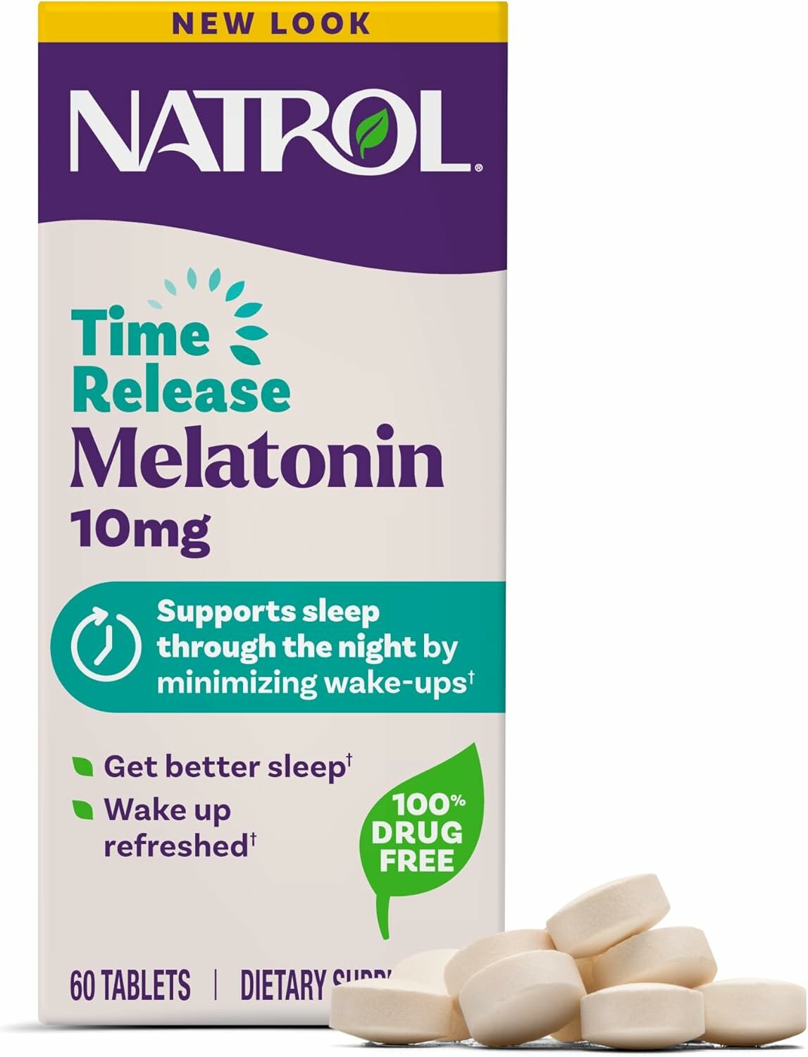 Natrol Melatonin Мелатонин, для улучшения сна 10 мг, 60 таблеток