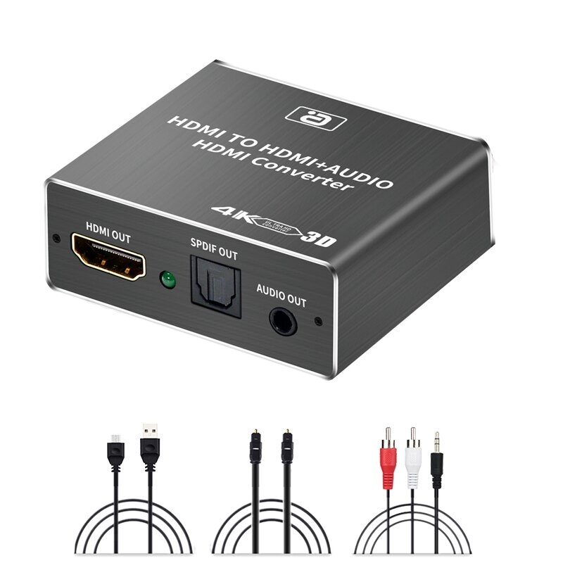Аудиоэкстрактор HDCP CEC + оптический конвертер TOSLINK SPDIF 3,5 мм 4K x 2K 3D-сплиттер-адаптер