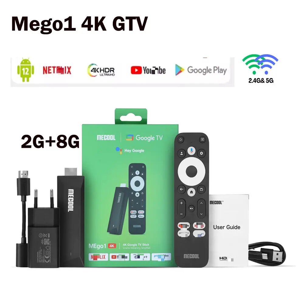 Mecool MeGo1 Android 12 ТВ-приставка 2ГБ/8ГБ, EU Plug
