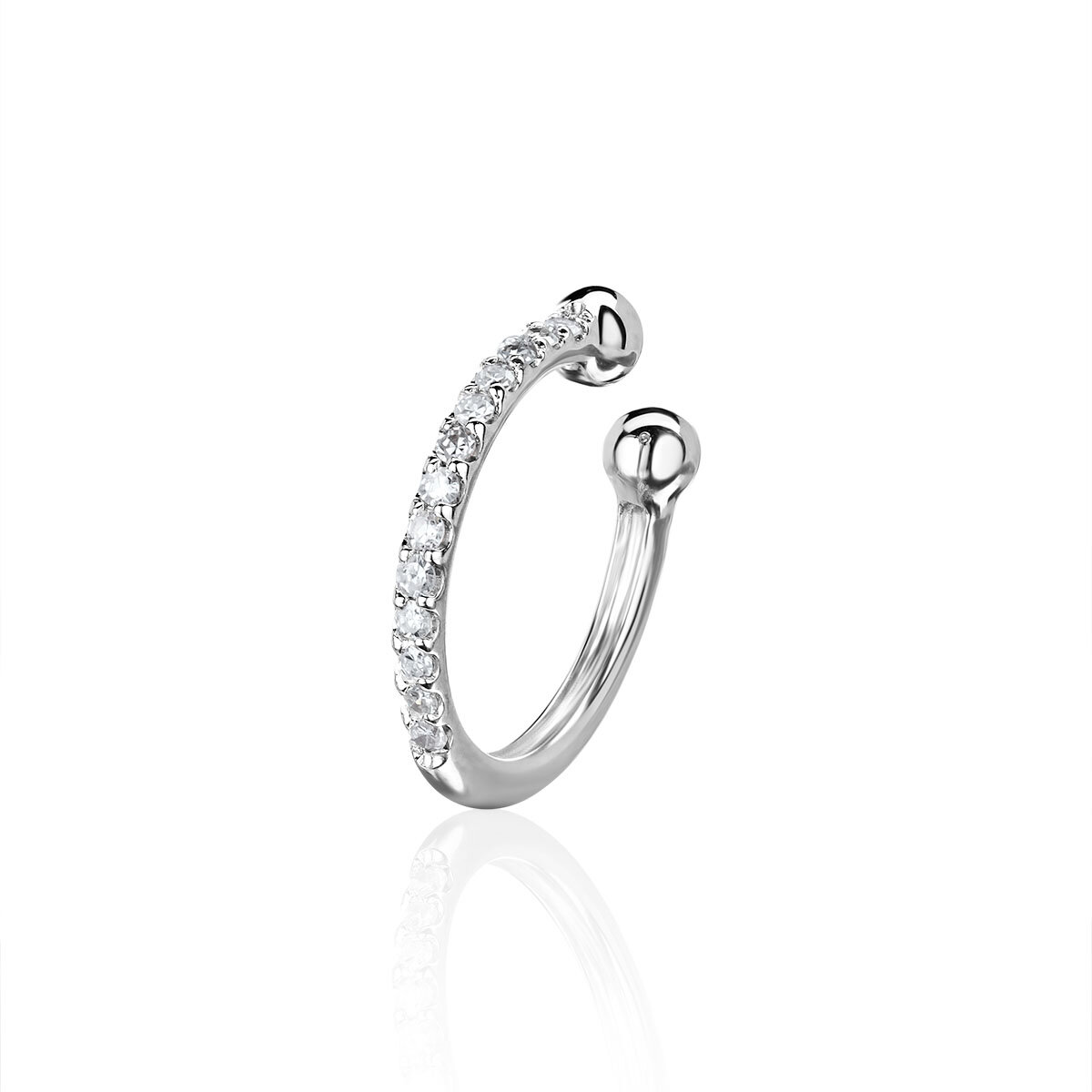 Серьги, белое золото, 585 проба, бриллиант