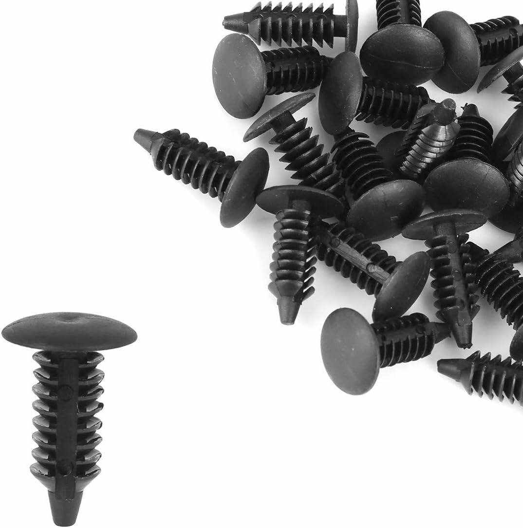 30 шт, 7 мм, диаметр отверстия, пластиковые болты, заклепки, крепеж, фиксатор брызговика, бампера, черные зажимы для ав