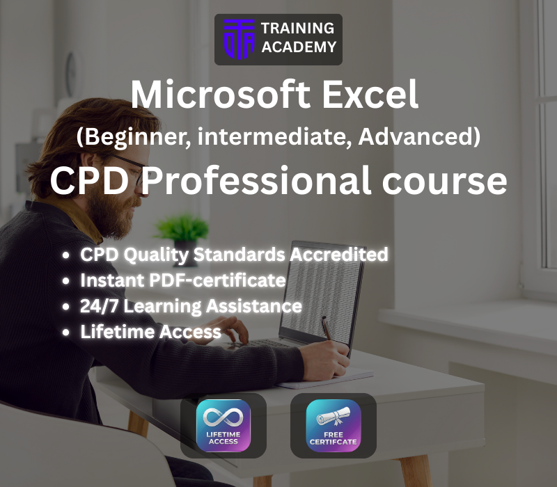 Microsoft Excel - Beginner, intermediate & Advanced - CPD Professional Course Online Training Academy — фото 1