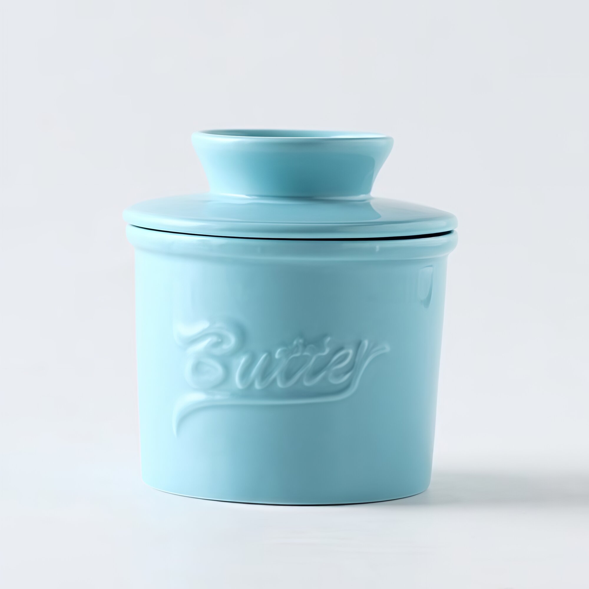 Масленка с водой для сливочного масла французская, Керамическая банка для масла с крышкой