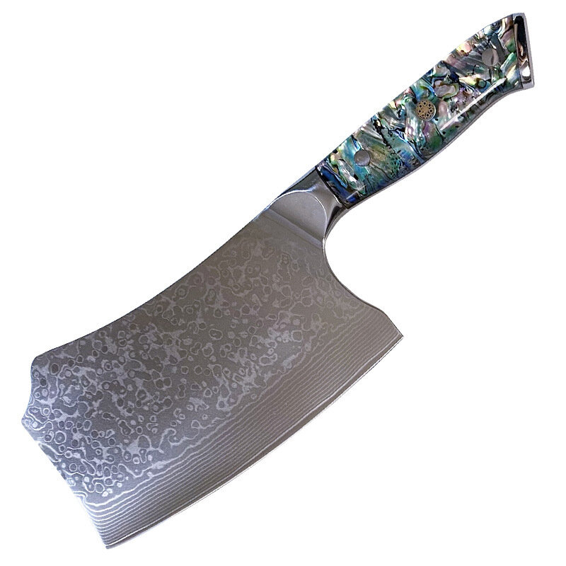 Набор ножей из дамасской стали для домашнего использования, поварской нож, кухонные ножи, не требующие заточки, рукоятка с узором в виде ракушек, острый маленький кухонный нож для экспорта.