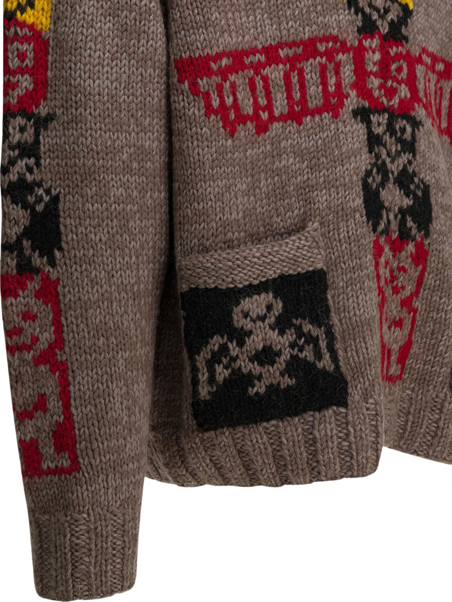 Кардиган KAPITAL Patterned zip-up cardigan, размер 50, коричневый — фото 1