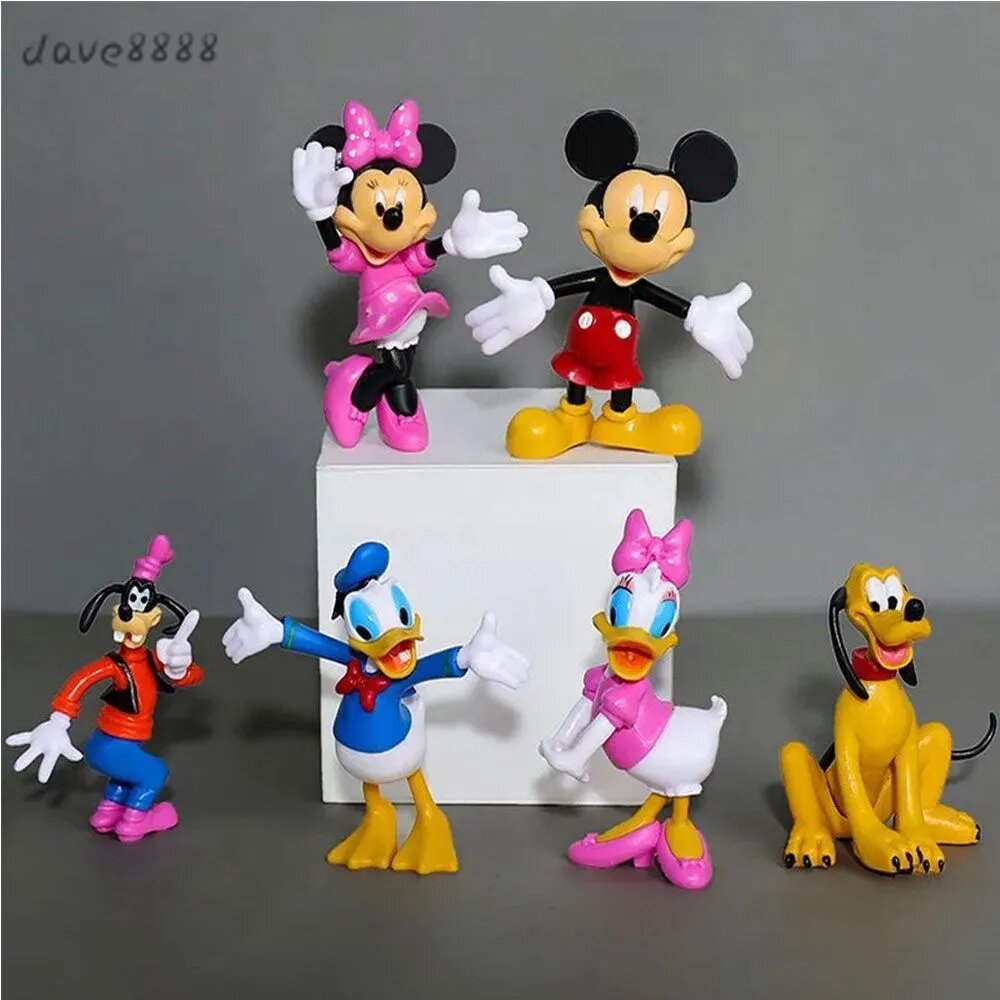 Фигурки Disney Микки Маус и друзья 6 шт. Коллекционные фигурки из мультфильмов, ПВХ 6 см — фото 1