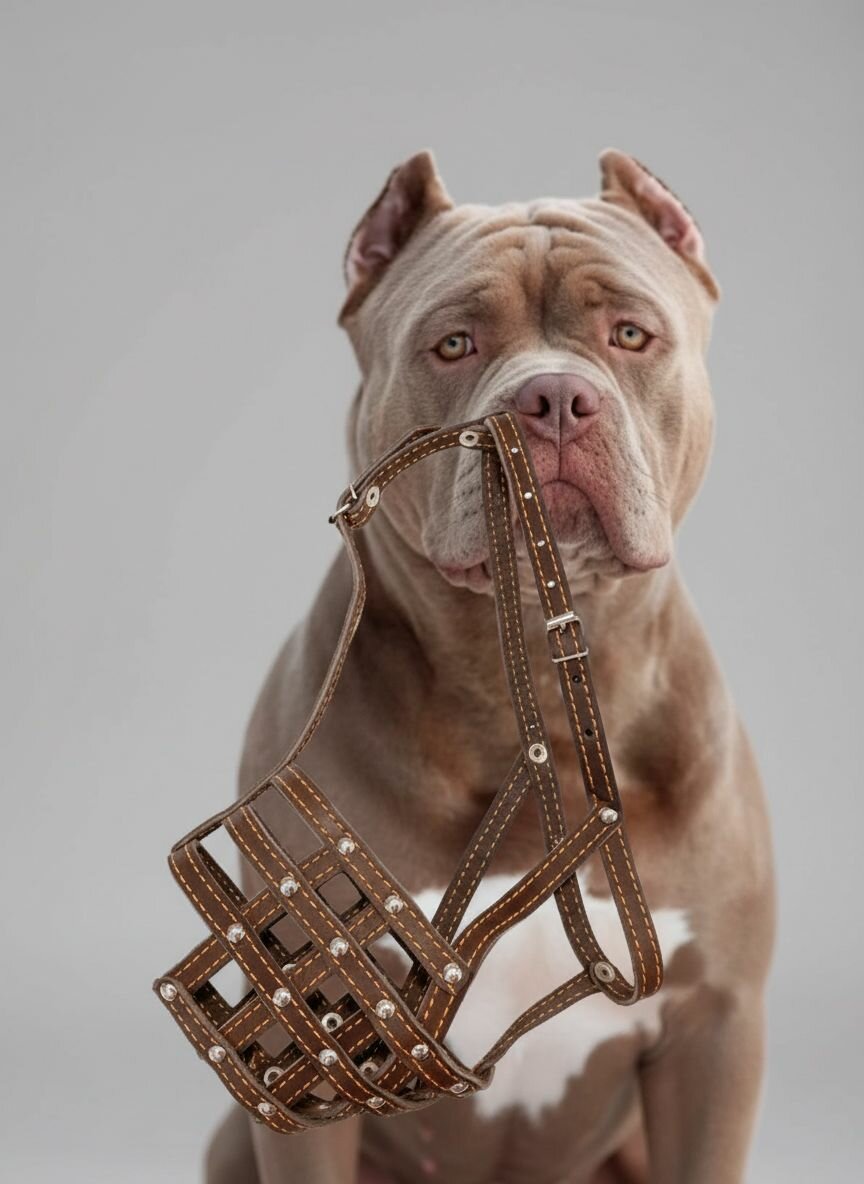 Кожаный намордник для кане-корсо Берта ZOO STORE